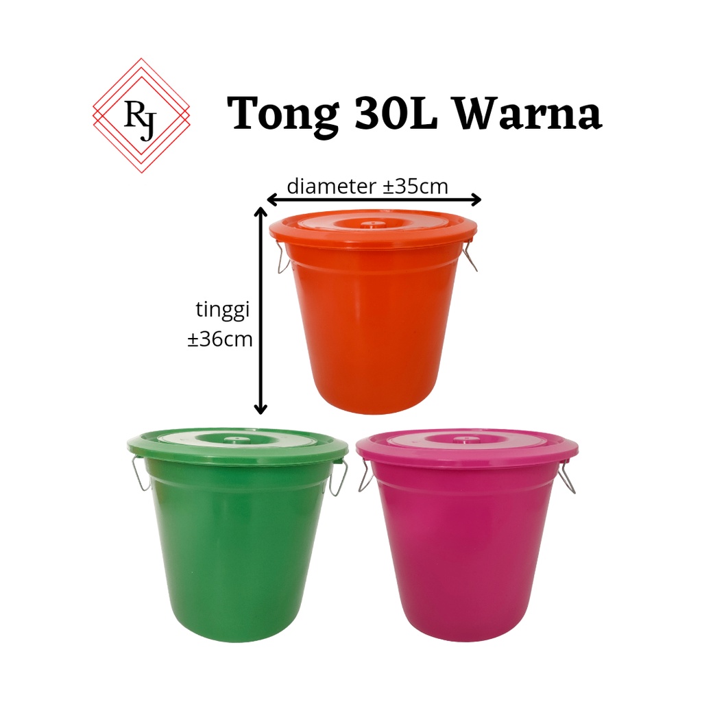 Jual Ember Air Plastik / Tong Air Tutup MURAH | Timba Warna - 30L | Shopee Indonesia