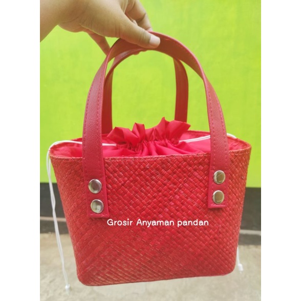 Jual READY Tas pandan parcel KOTAK GAGANG VINIL AGF tas parcel tas ...