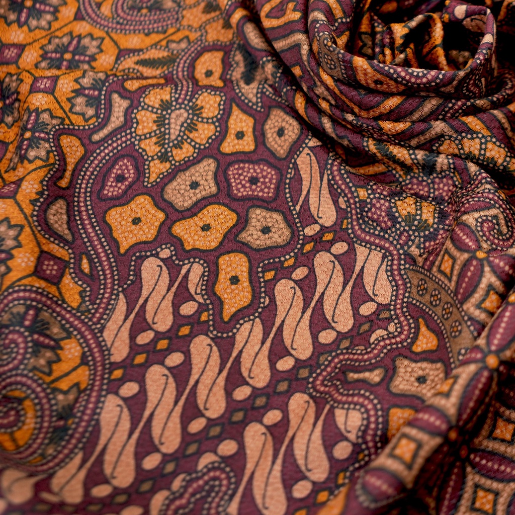 Jual BAHAN BATIK PREMIUM Dobby Motif Sekar Jagad Warna Coklat Cokelat ...