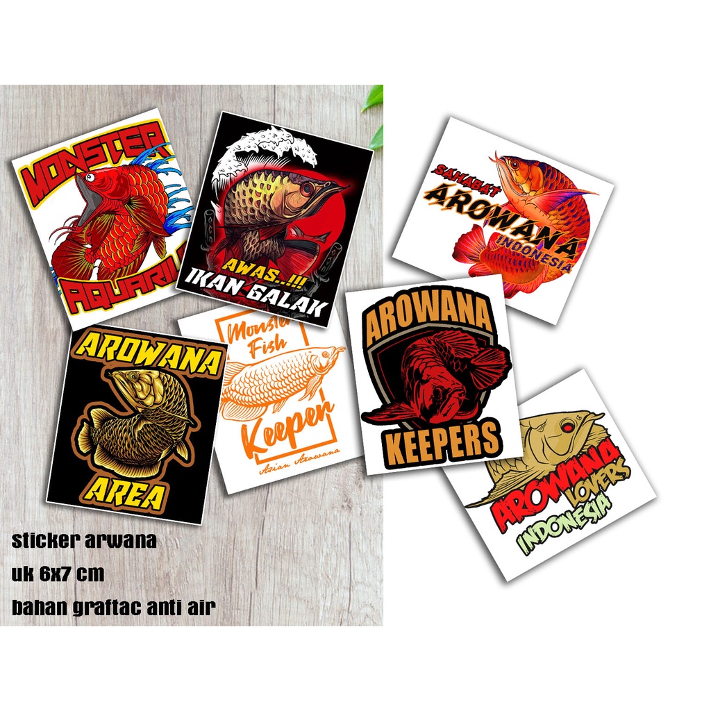 Jual sticker arwana sticker arowana stiker ikan predator arwana ...