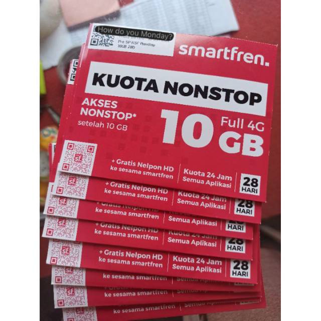 Jual Kuota Nonstop 10GB Full 24jam+Unlimited Kartu Paketan Perdana Smartfren. | Shopee Indonesia