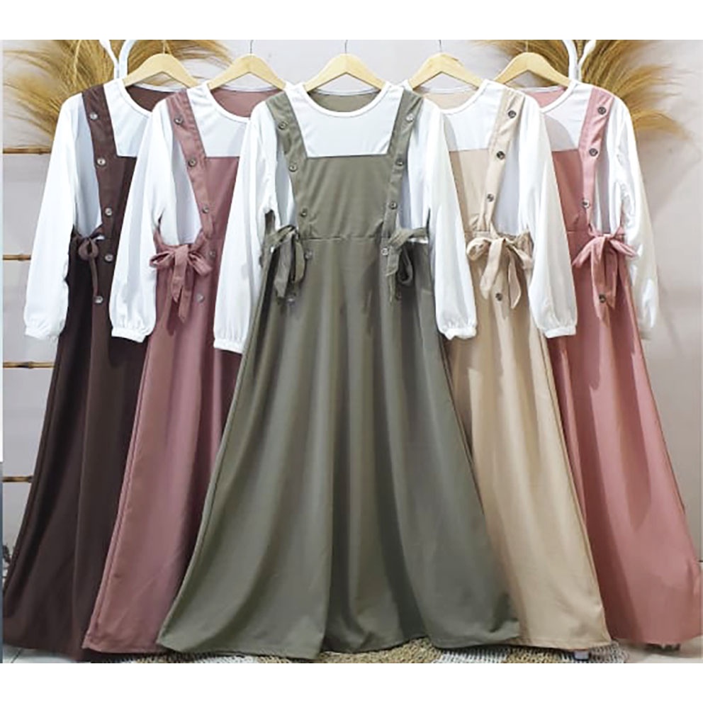 Jual Gamis model overal kancing lengan karet wudhu bahan voxy premium ...