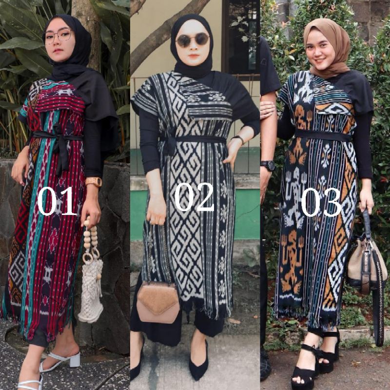 Jual Dress tenun dress etnik baju tenun wanita baju etnik baju kondangan tenun dress casual ...