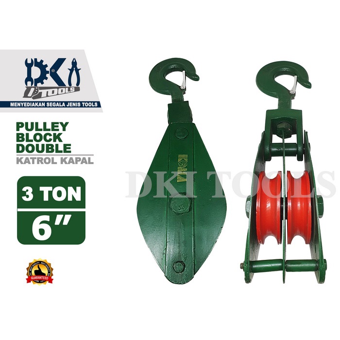 Jual KOALA Katrol Kapal Kerekan katrol Pulley Block Double 6" Inch 3 ...