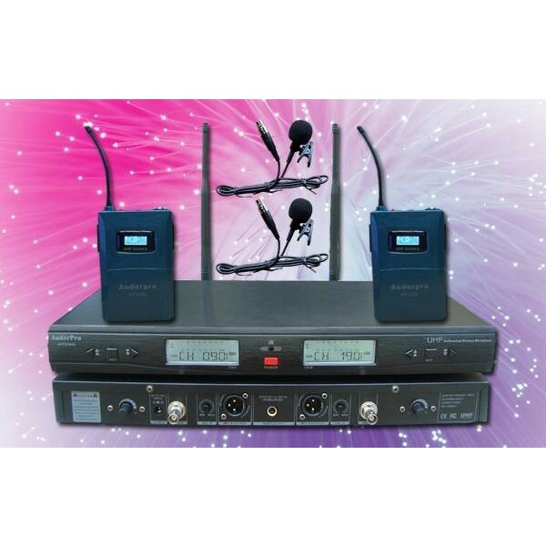 Jual MICROPHONE WIRELESS AUDERPRO AP-929WM (LL) 2 MIKROFON JEPIT ...