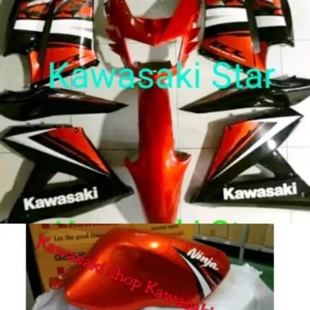 Jual cover body full fairing full set sayap ninja rr new orange special ...