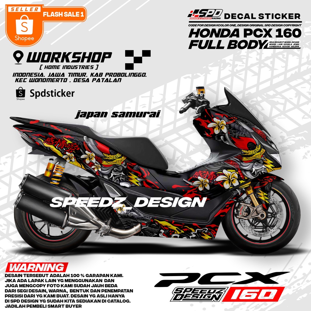 Jual Decal sticker pcx 160 samurai japan full boy, bisa request custom ...
