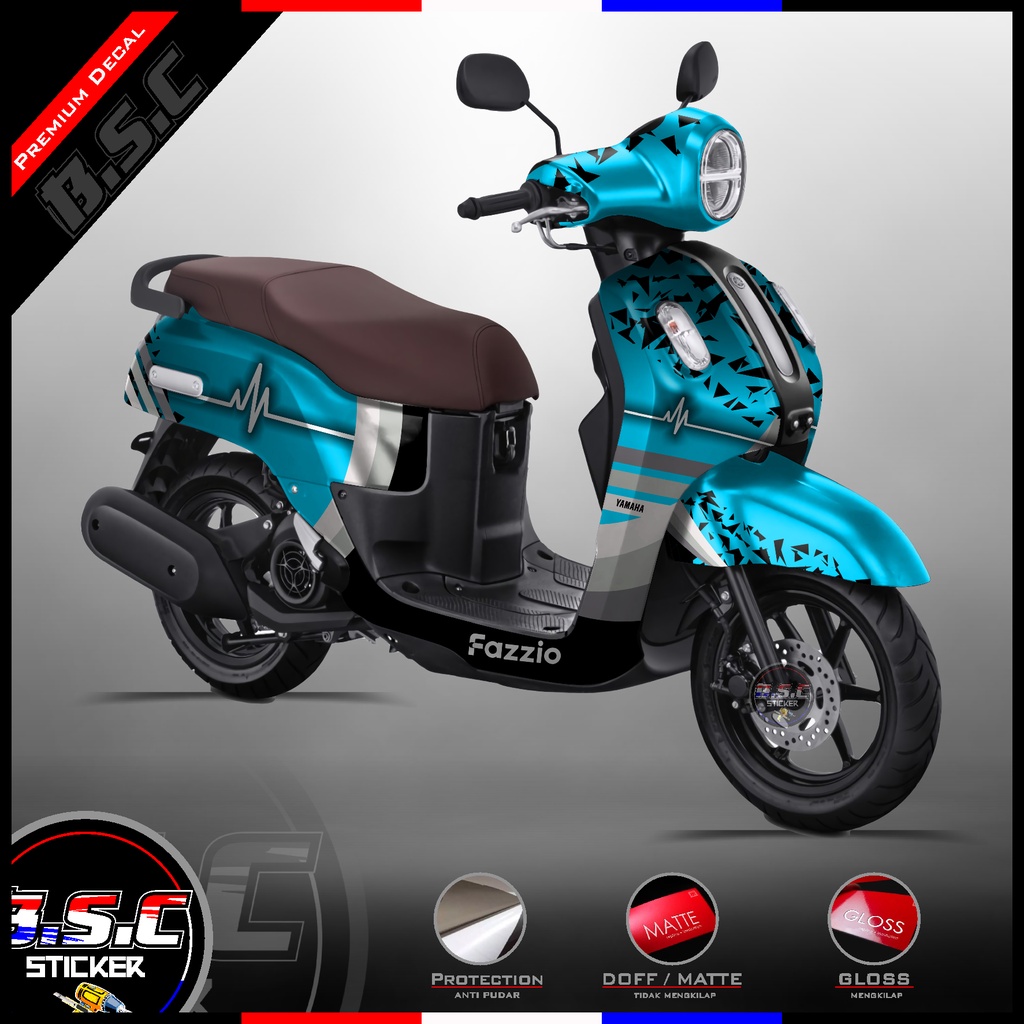 Jual Sticker Decal FULL BODY Yamaha Fazzio Motif Polygon DFG Blue ...