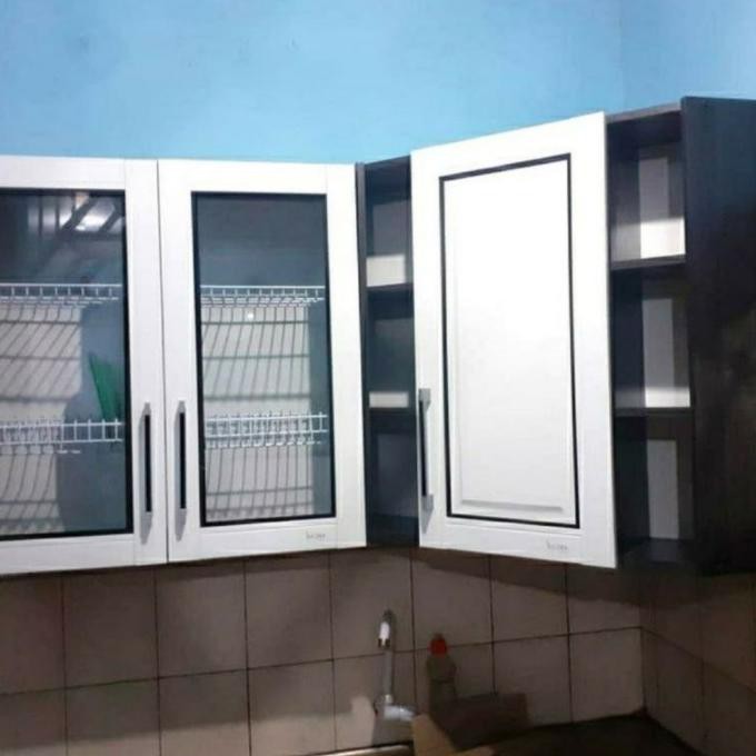 Jual Lemari Dapur/Kitchen Set Letter L 3 Pintu Dan Satu Set Rak Piring ...