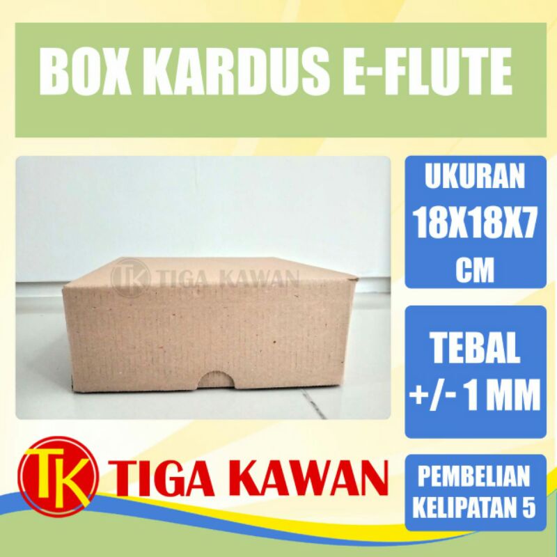 Jual Kardus Dus Packaging Box Corrugated E-Flute Eflute Coklat 18x18x7 ...