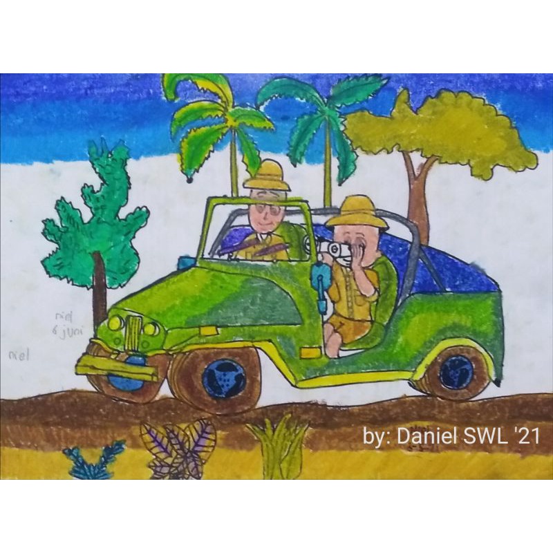 Jual lukisan original karya anak umur 8 tahun kelas 3 SD gambaran usia ...
