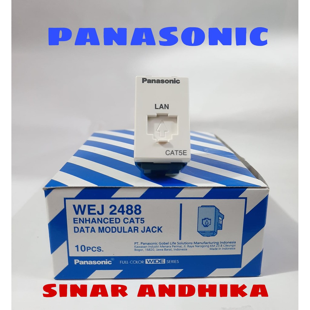Jual Modul Jack Data Panasonic Cat 5E Putih Wej 2488 | Shopee Indonesia