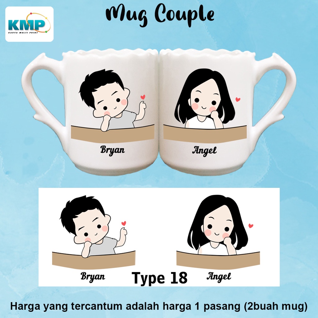 Jual Mug Couple / Mug Happy Wedding / Kado Pernikahan / Mug Custom ...