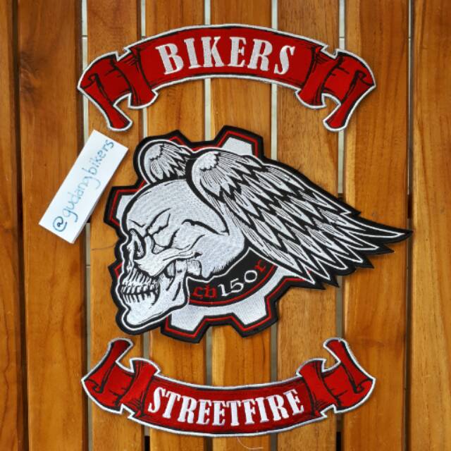 Jual emblem bordir besar cb150r streetfire motor bikers belakang rompi ...