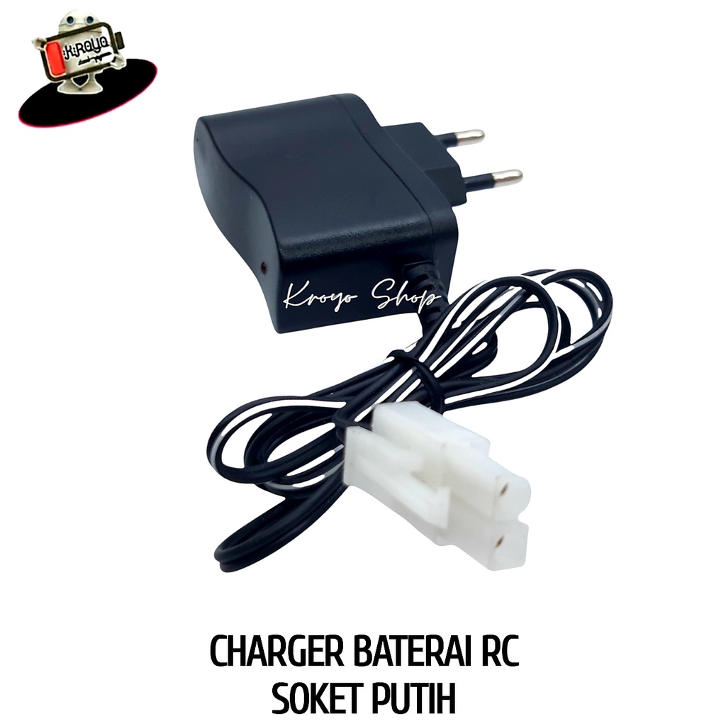 Jual Cas/Charger Baterai Mobil RC Socket Putih 2 pin | Shopee Indonesia