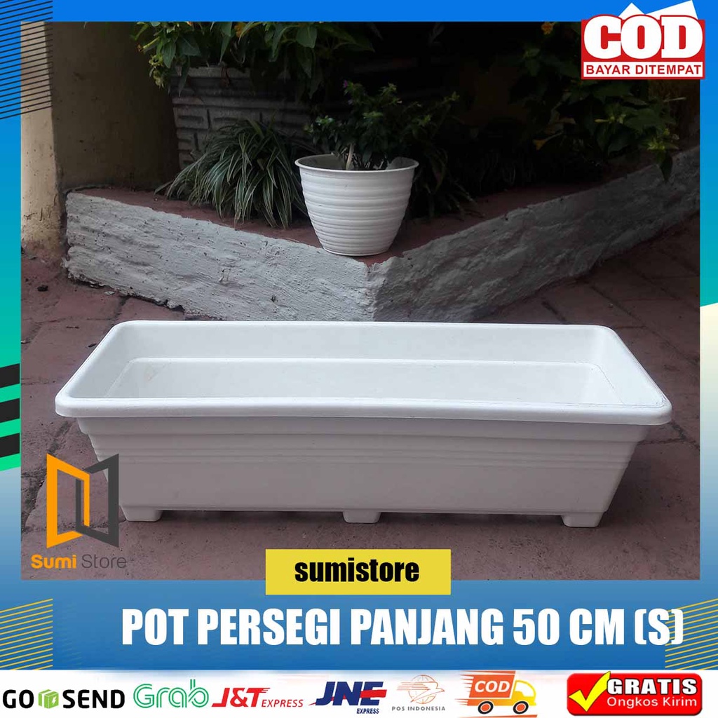Jual Pot persegi panjang 50 cm/ Pot Segi Panjang Warna 50 CM + TATAKAN ...