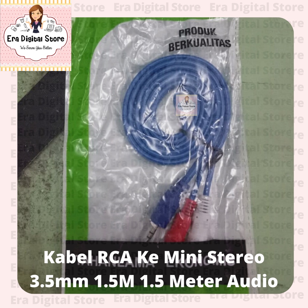 Jual Kabel RCA Ke Mini Stereo 3.5mm 1.5M 1.5 Meter Audio | Shopee Indonesia
