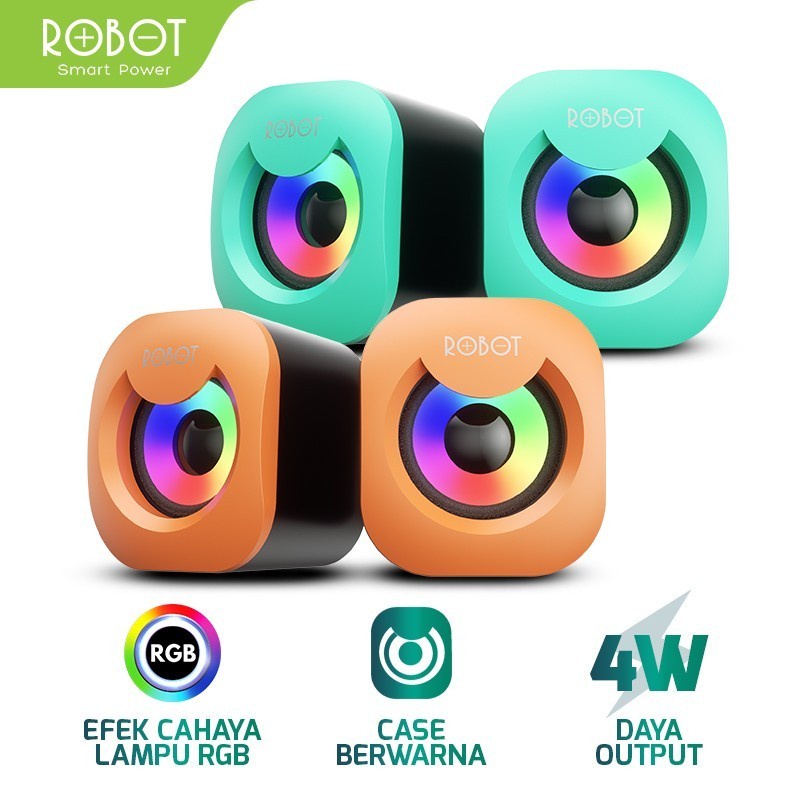 Jual ROBOT Speaker Computer RGB USB RS180 Multimedia Portable Original ...