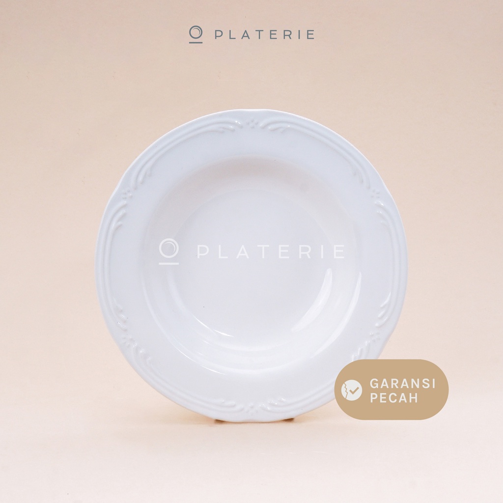 Jual PLATERIE Piring Keramik Soup Plate 9 Inch Winterberry Cream ...