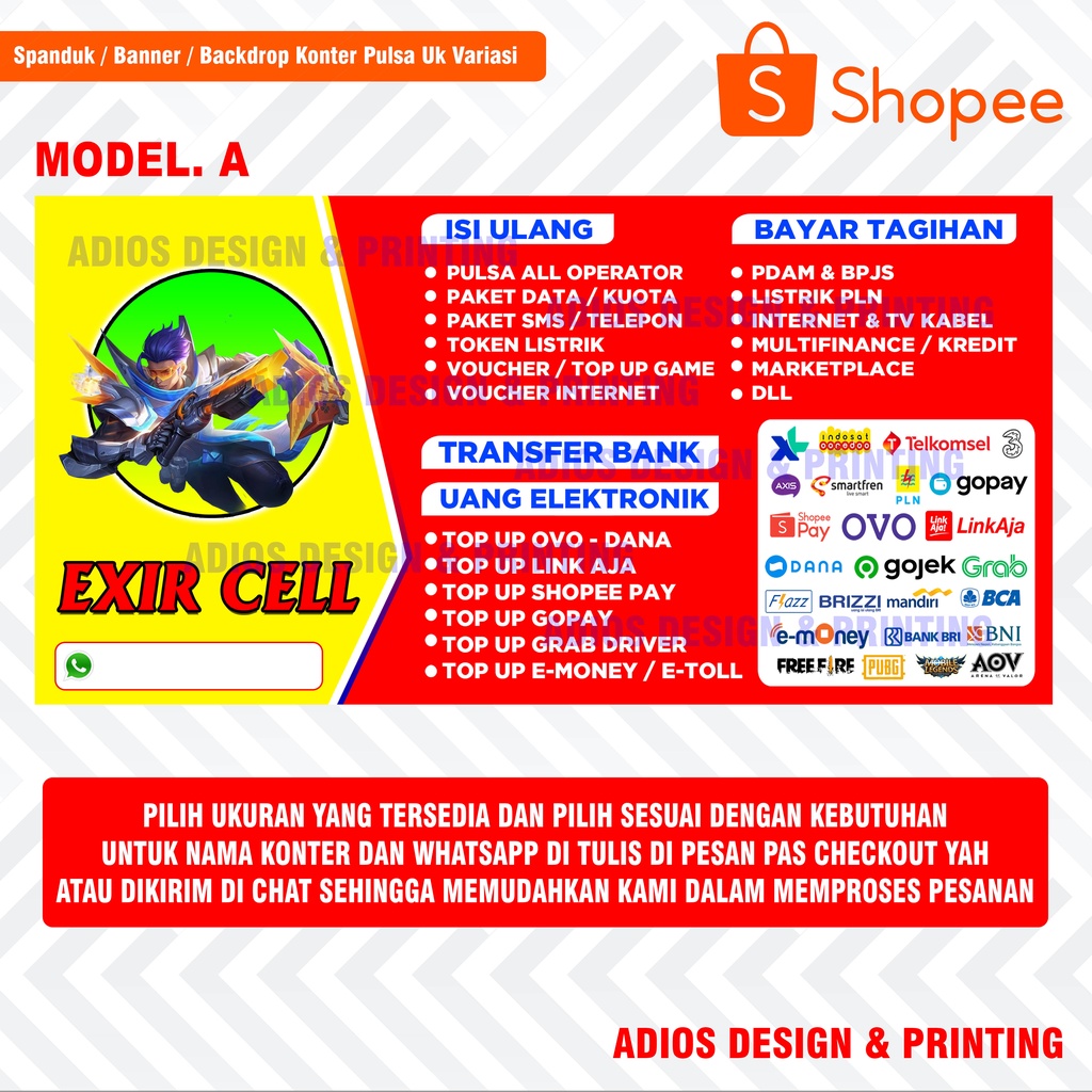 Jual Spanduk / Backdrop / Banner Konter Pulsa / Banner konter Pulsa ...