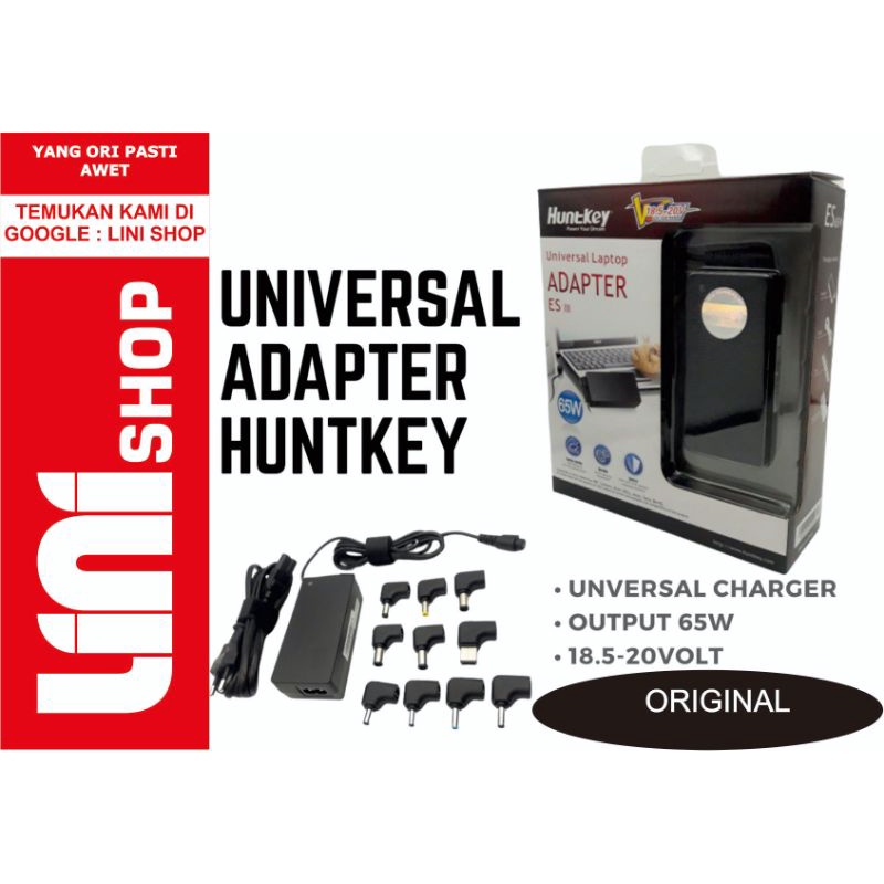 Jual ADAPTOR CHARGER LAPTOP UNIVERSAL HUNTKEY 65W ORIGINAL | Shopee ...