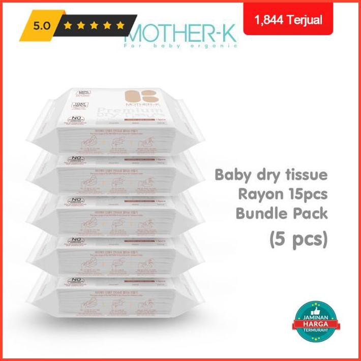Jual Mother-K - Baby Dry Tissue Rayon 15Pcs (5 Pcs) Premium | Shopee ...