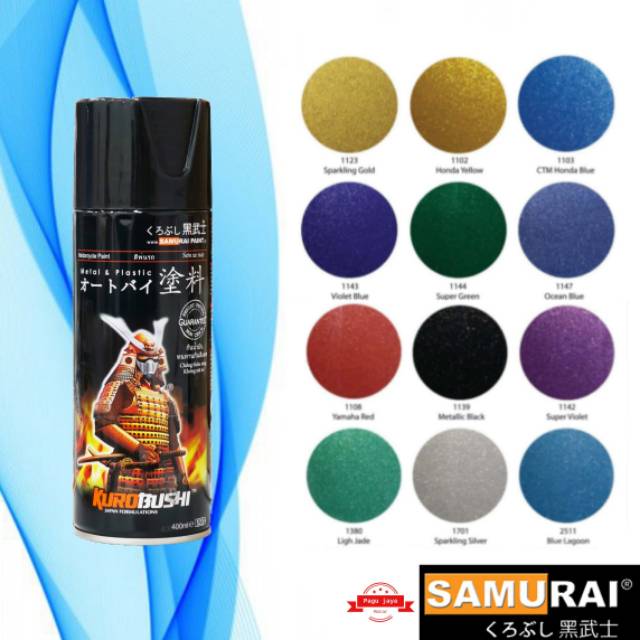 Jual samurai paint 400cc warna metallic metalik cat semprot spray pilok pilox samuraipaint ...