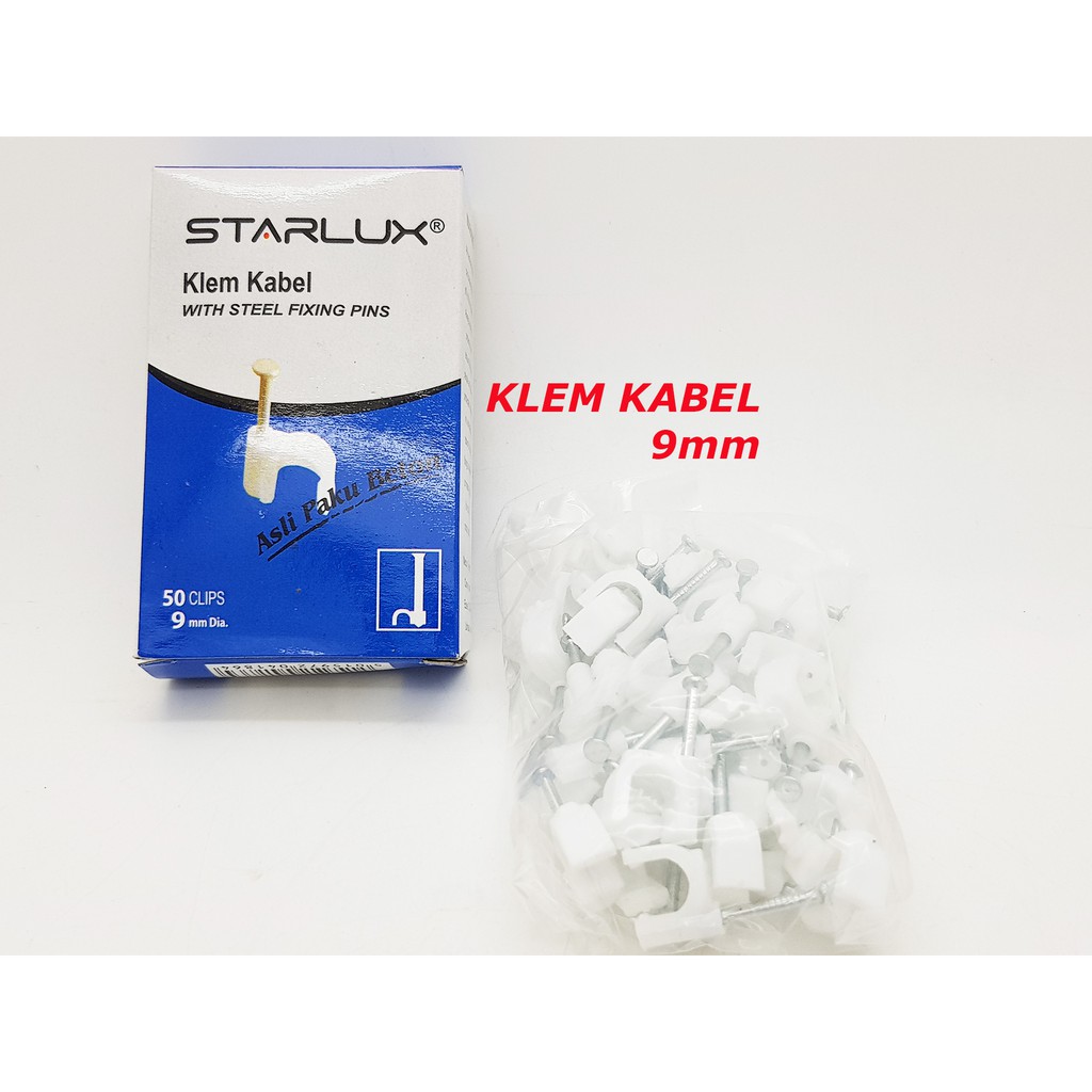 Jual Klem Kabel Paku Beton No 9 Diameter Paku 9mm Merk STARLUX | Shopee ...
