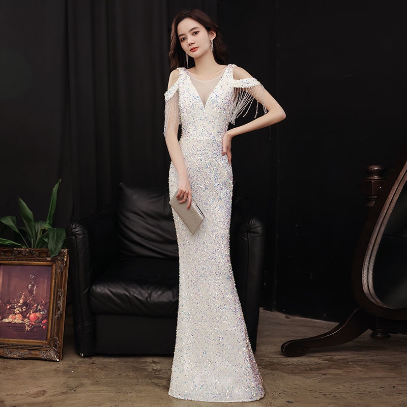 Jual Gaun malam high-end wanita payet perjamuan mulia temperamen wanita ...