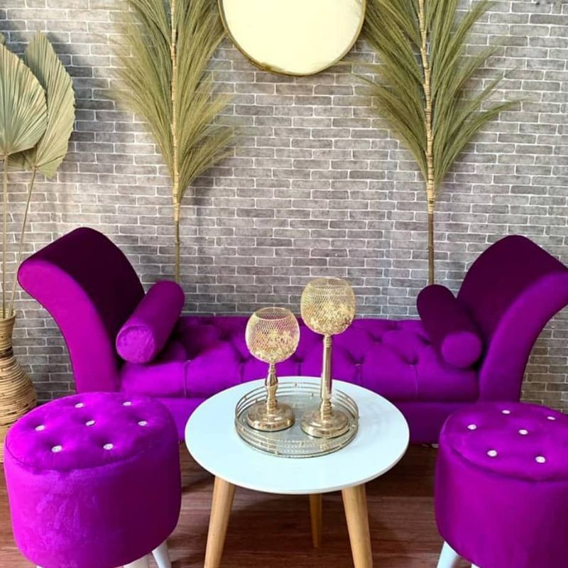 Jual satu set sofa ben + puk bulat + meja | Shopee Indonesia