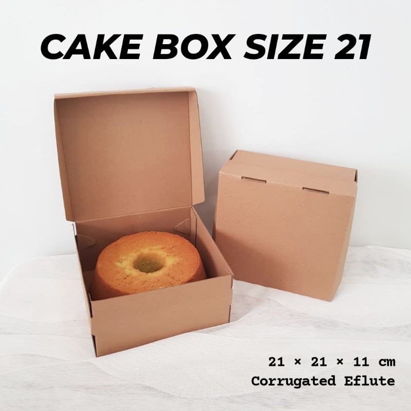 Jual Cake Box Size 21 / Kotak Kue / Kotak Bolu / Kemasan Olshop / Kotak ...