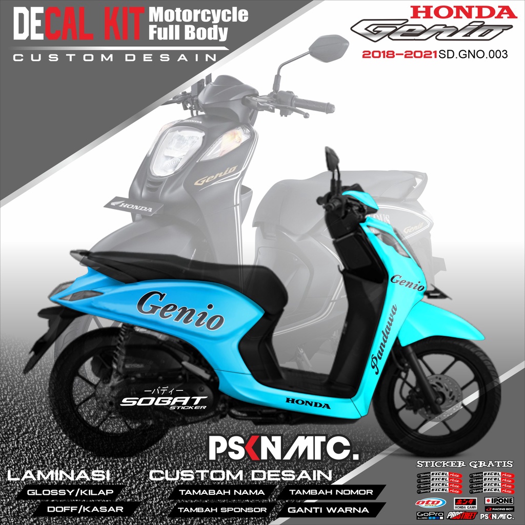 Jual Decal GENIO - Dekal Stiker Striping Fullbody Fullblok List HONDA ...