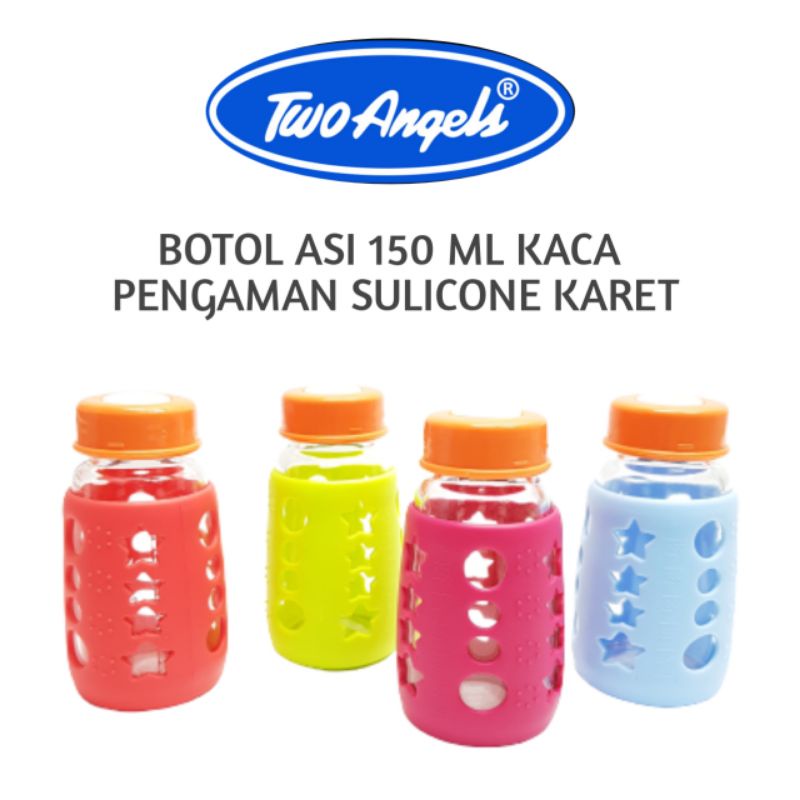 Jual Botol Asi Kaca 150 ml Emboss Pengaman Silicone | Shopee Indonesia