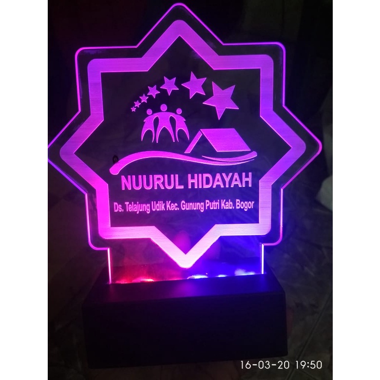 Jual Hadiah Custom PLAKAT LED Nyala Grafir Akrilik 3mm | Shopee Indonesia