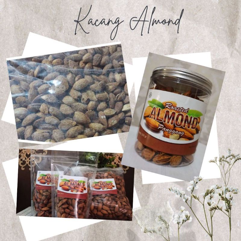 Jual Kacang Almond/Cemilan sehat untuk oleh-oleh haji/umrah/Kemasan 1Kg ...