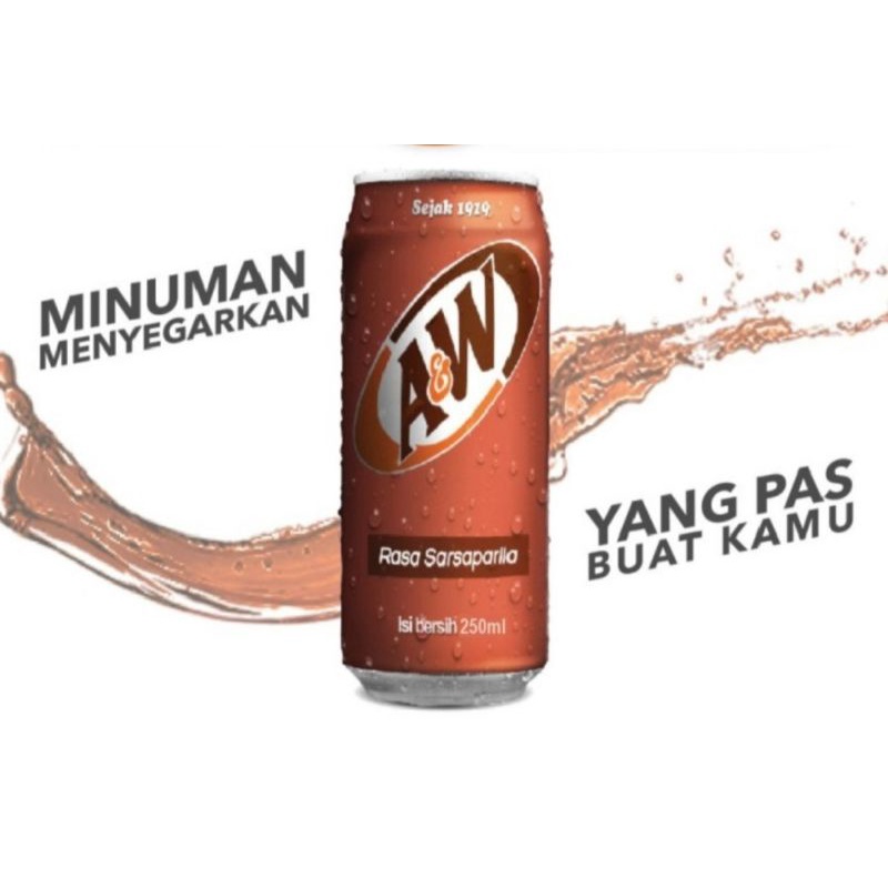 Jual A&W KALENG 250 ML Sarsaparila /AW Root Beer/RootBeer | Shopee ...