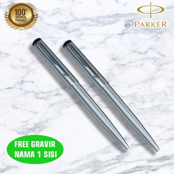 Jual Pulpen Parker Vector Stainless Steel Ballpoint ORIGINAL | Shopee ...