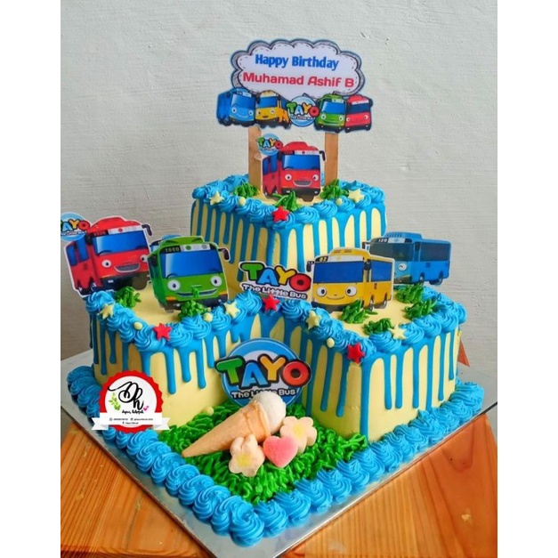 Jual Topper Kue Ulang Tahun Bus Tayo Custom | Shopee Indonesia