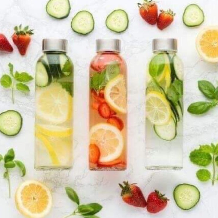 Jual BOTOL AIR KACA INFUSE WATER 500 & 800 ML / BOTOL KACA TRANSPARAN ...