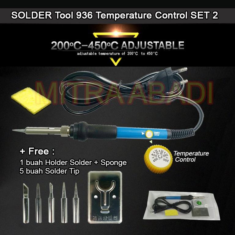 Jual Solder Tool 936/Solder 60 Watt Temperature Control Set 2 Adjustable | Shopee Indonesia