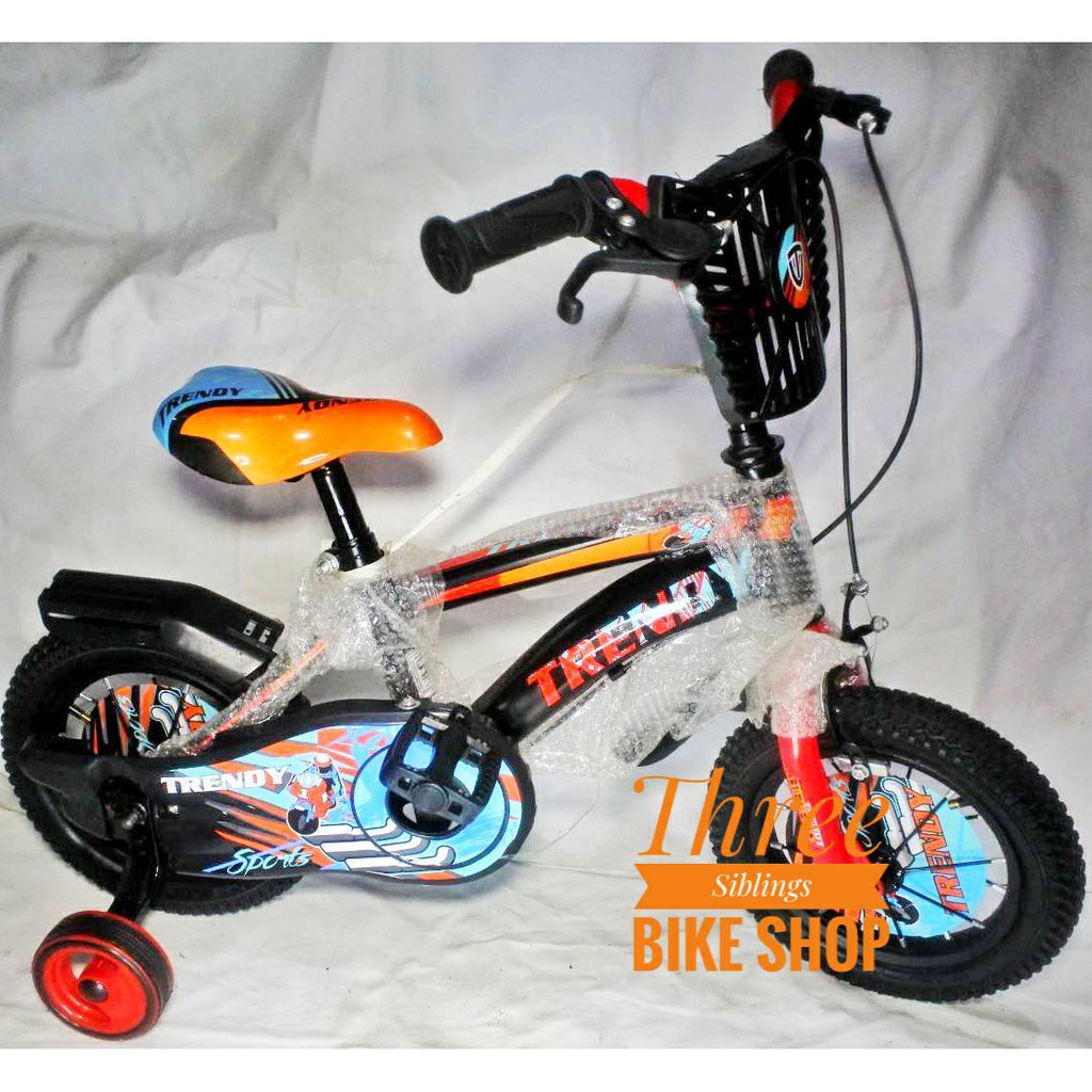 Jual SEPEDA ANAK TRENDY 12 Inch TR - 601 WARNA ORANGE | Shopee Indonesia