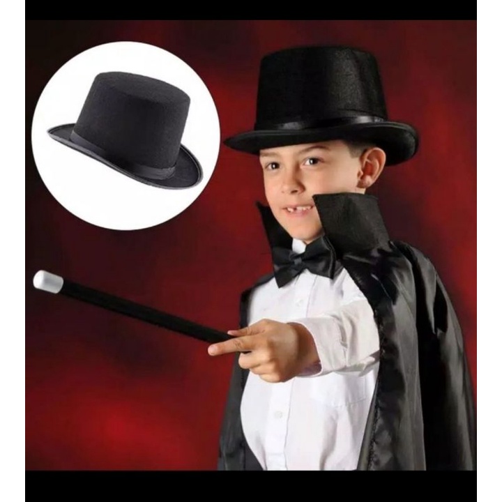 Jual Topi Sulap Hitam /Magician Hat/ Topi Hitam Sulap | Shopee Indonesia