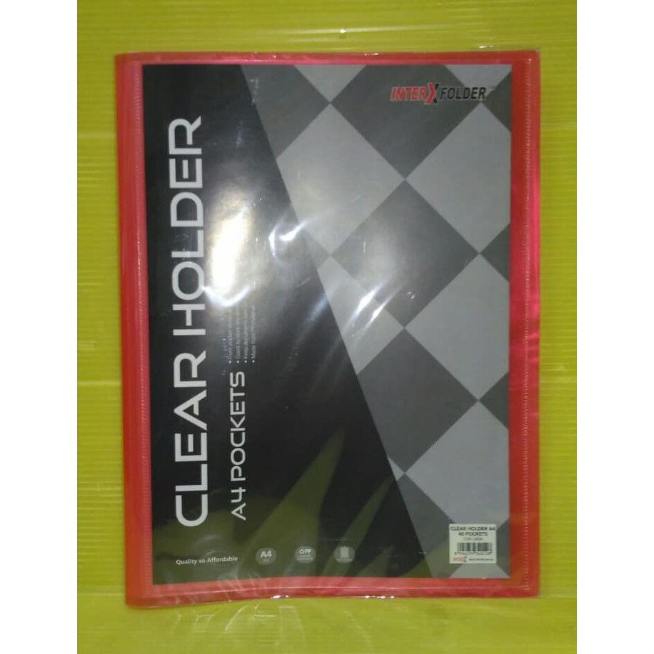 Jual Clear Holder - Dokumen Keeper A4 Isi 40 Lembar - MERAH - Inter X ...