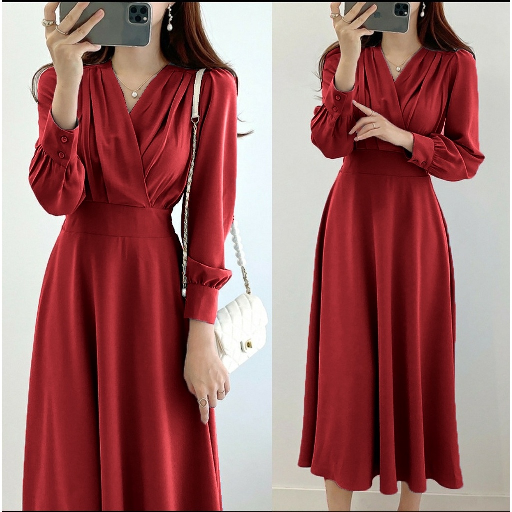 Jual [HNFK] Dress Glamola / Dress Wanita / Dress Panjang Korea / Pakaian Wanita / Dres / Dress ...