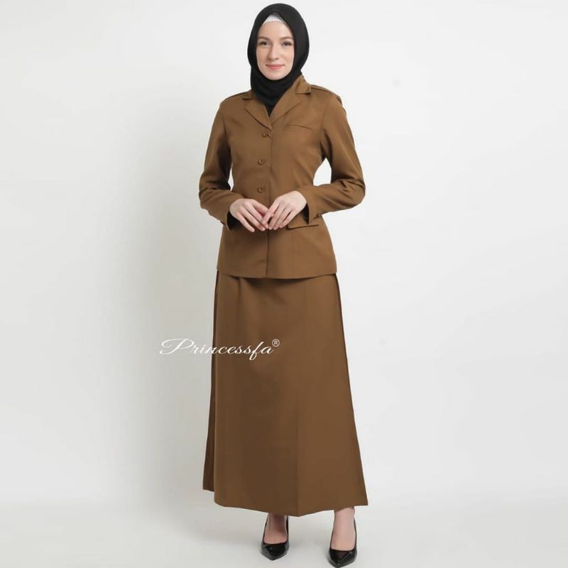 Jual SERAGAM PRINCESSFA / SERAGAM PNS/PEMDA COKLAT TUA STELAN ROK A ...