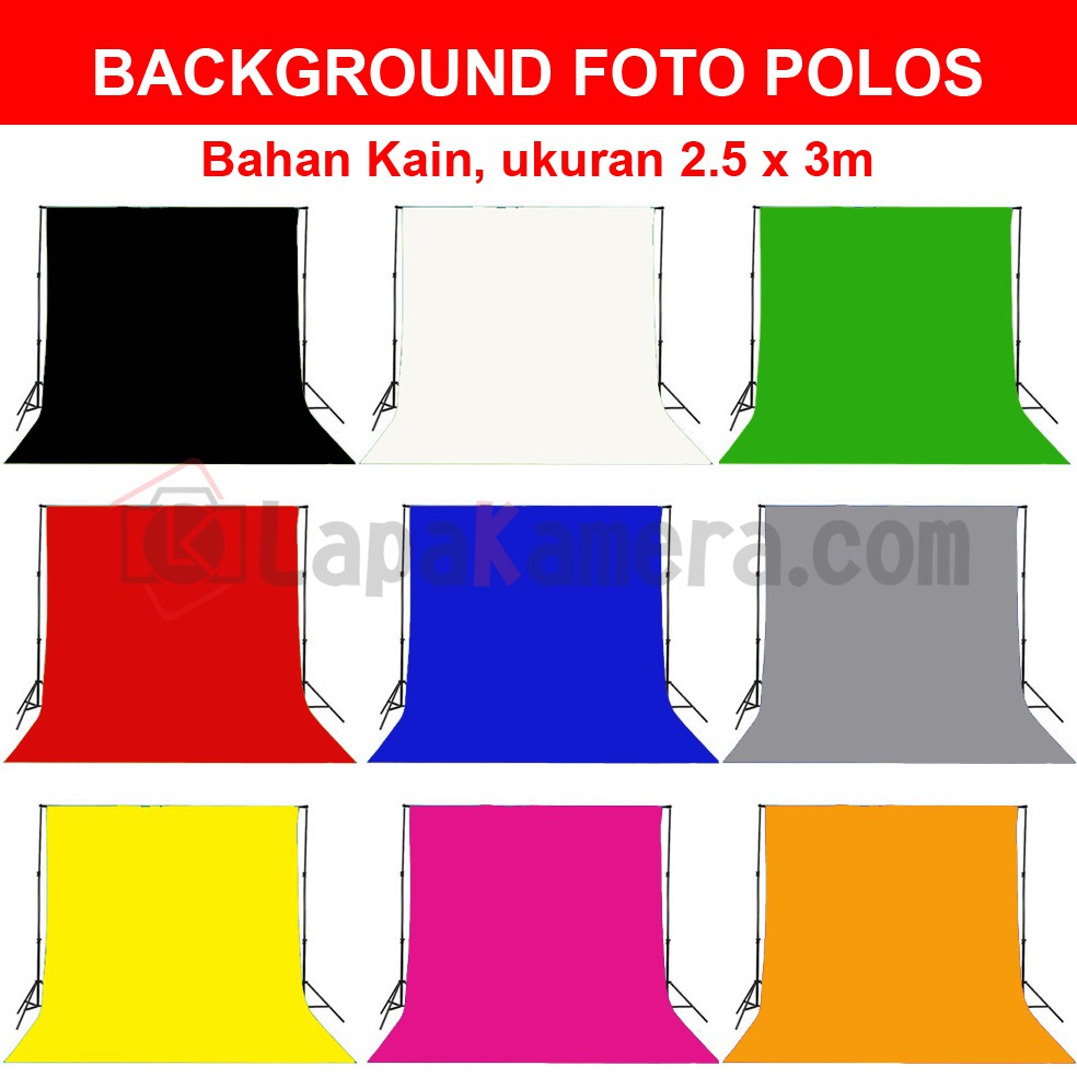 Jual Paket stand background + kain backdrop putih hitam merah biru ...
