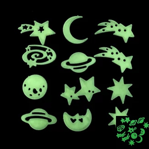 Jual METH STICKER FOSFOR GLOW IN THE DARK PLANET LUAR ANGKASA BINTANG ...