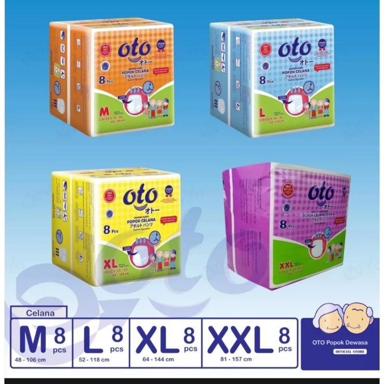 Jual Popok CELANA Dewasa merk OTO M8/L8/XL8/XXL8 | Shopee Indonesia