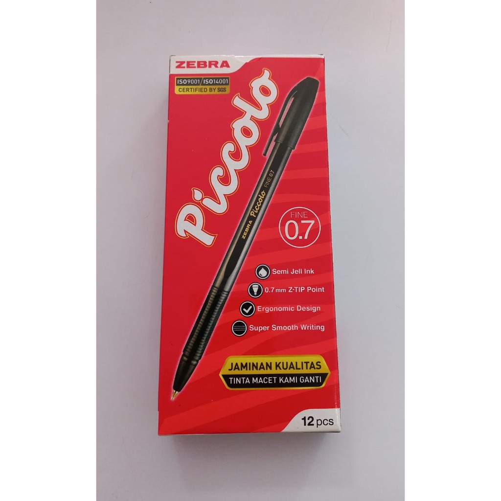 Jual Ballpoint Piccolo Zebra 0.7 mm 1 pak / Ballpoint Semi Gel Ink ...