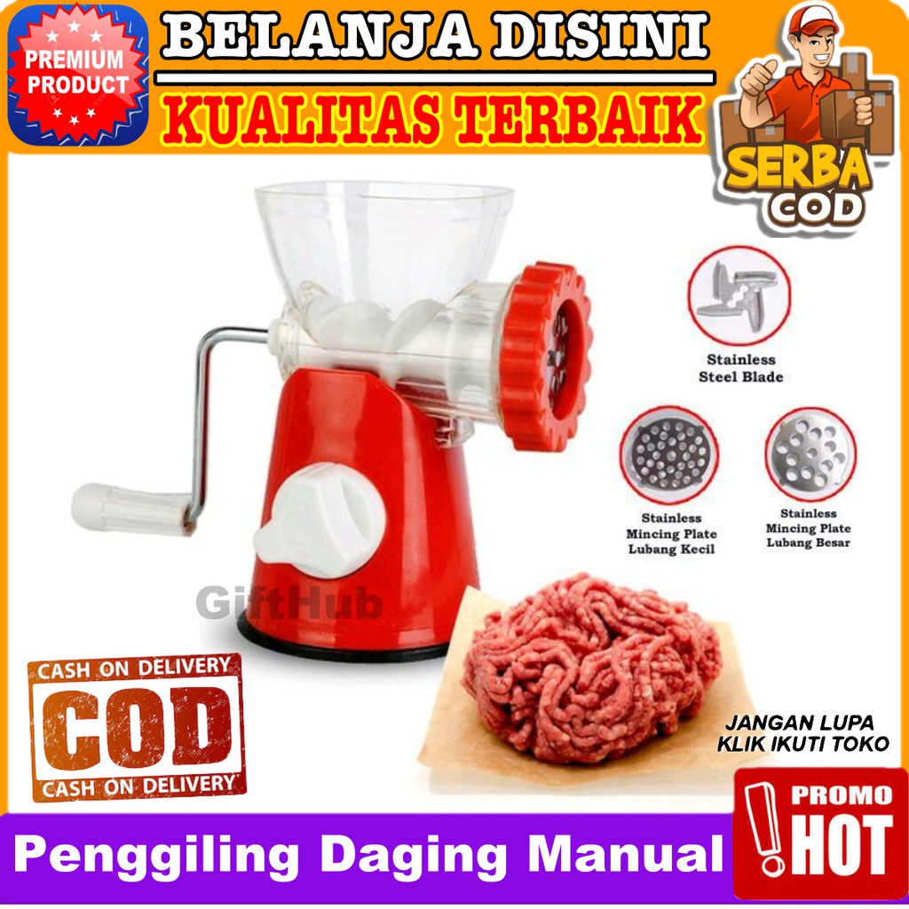 Jual Meat Grinder Manual Penggiling Daging Manual Putaran Tangan Mince ...